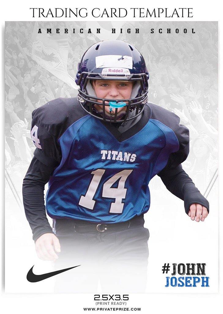Football Trading Card Template Sports Card Stats Stock Illustrations